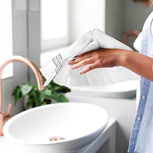 TURSTIN 200 Pack Disposable Dinner Napkins Paper Silver Guest Towels Disposable Soft and Absorbent Linen-Feel Paper Hand Towels Decorative Bathroom Napkins for Kitchen, Parties, Wedding