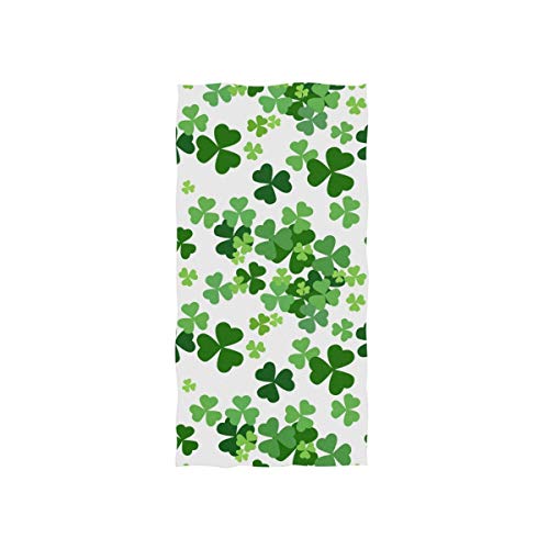 senya Hand Towels Lucky Clover Shamrocks Soft Towels for Hotel Spa Bathroom Gym Bathroom 30” x 15”