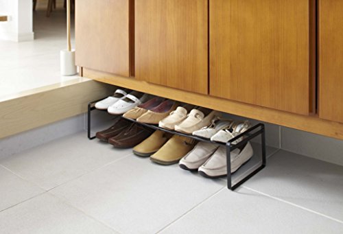 Red Co. Expandable 16 to 28 inch Steel Metal 6 Pair Shoe Rack, Stackable Storage Shelf, Black