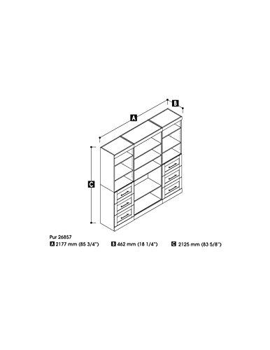 Bestar Pur Closet Organizer in White, 86W