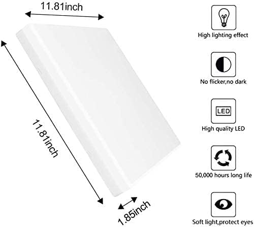 OOWOLF 25W 5000K LED Flush Mount Ceiling Light Fixture Ultra Slim, 12inch Waterproof Bathroom Square LED Ceiling Lamp Fixture Without Flicker, 85Ra+ Daylight White for Kitchen Bedroom Hallway Office