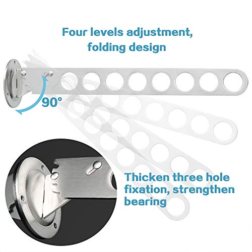 Alise Clothes Hanger Clothing Multiple Hook Wardrobe Hanging System Closet Storage Organizer Holder Wall Mounted,Stainless Steel Brushed Nickel