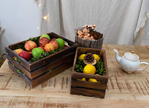 EZDC Set of 3 Nesting Wooden Crates, 16 x 12β Wall Mounted Wooden Basket, Storage Crates, Wooden Crate Box for Storage, Display Risers, Decoration
