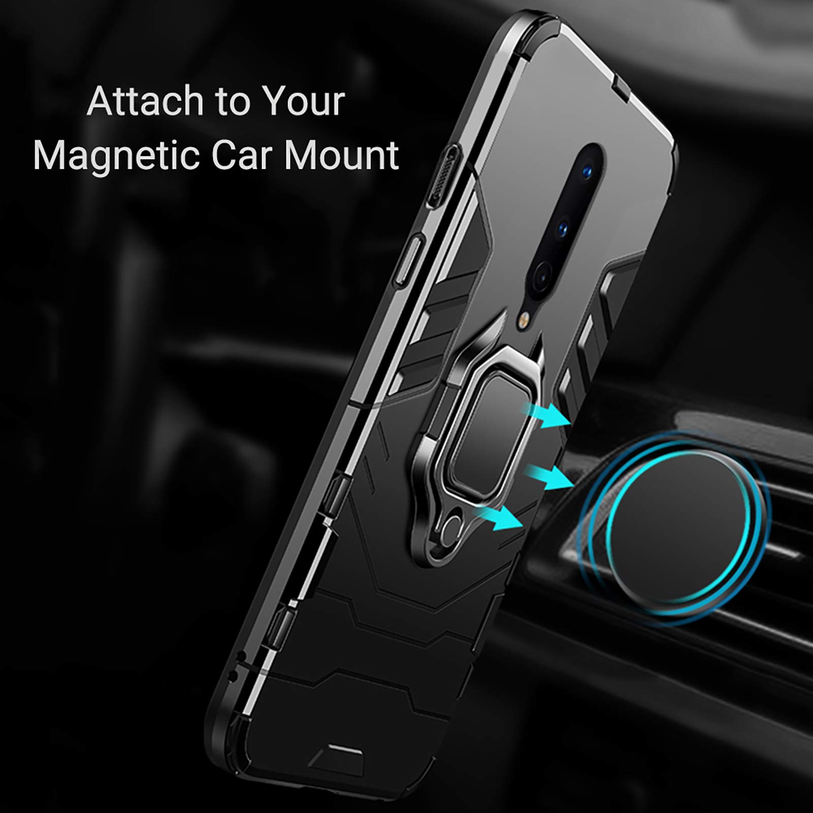 Jusy Heavy Duty Shockproof for Oneplus 8 5g Case with Rotating Ring Kickstand [NOT fit Verizon & 8pro & 8T], Support Car Magnetic Bracket, Dual Layer Protive Phone Cover for OnePlus 8 5g (Red)