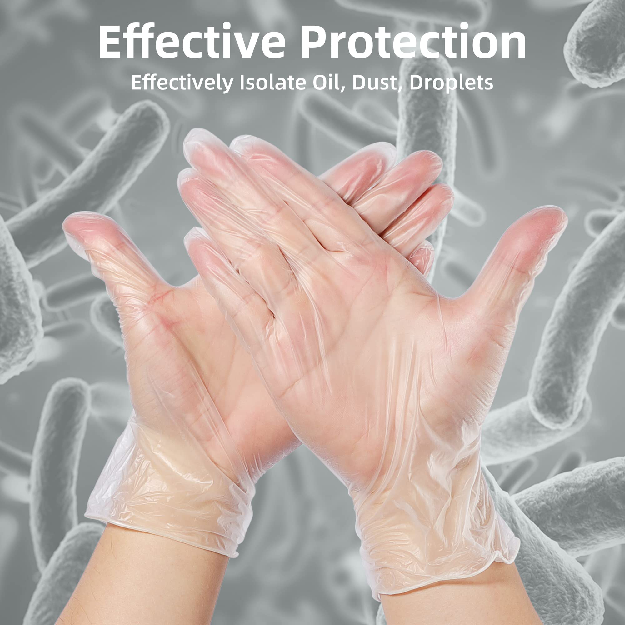 Oh! Trendy Disposable Medical Clear Vinyl Exam Gloves Industrial Gloves - Latex-Free & Powder-Free 100PCS (Small)