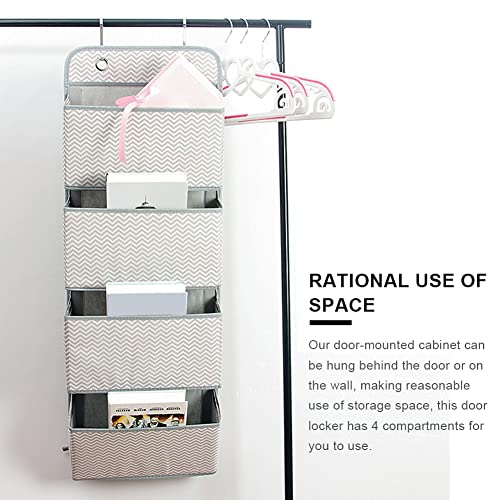 BluOcnMkt 4-Shelf Hanging Closet Organizer Door Hanging Shoe Organizer for Storing Shoes, Cosmetics, Stationery, Sundrie (Blue Dot)