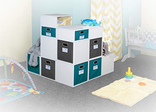 Niche Cubo Half Size Stackable Storage Cube- White Wood Grain