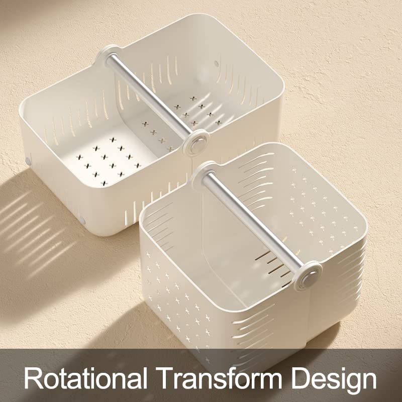 Domonic Home Plastic Shower Caddy Portable with Handle, Cleaning Caddy with Drain Holes, Bathroom Caddy for Dorm, Bathroom, Home, College