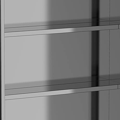 kleankin Bathroom Mirrored Cabinet, 24"x26" Stainless Steel Frame Medicine Cabinet, Wall-Mounted Storage Organizer with Double Doors, Silver