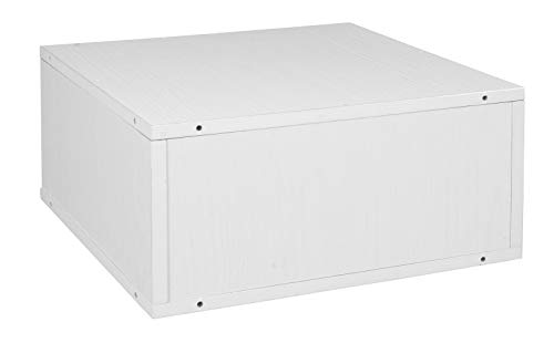Niche Cubo Half Size Stackable Storage Cube- White Wood Grain