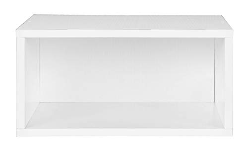 Niche Cubo Half Size Stackable Storage Cube- White Wood Grain