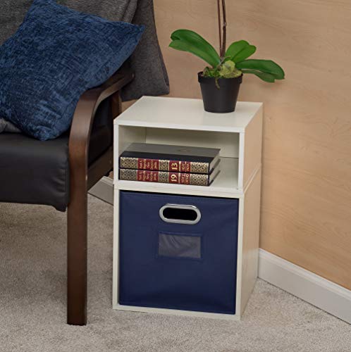 Niche Cubo Half Size Stackable Storage Cube- White Wood Grain