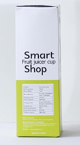 Portable Blender Cup,Electric USB Juicer Blender,Mini Blender Portable Blender For Shakes and Smoothies, Juice,380ml, Six Blades Great for Mixing,Green