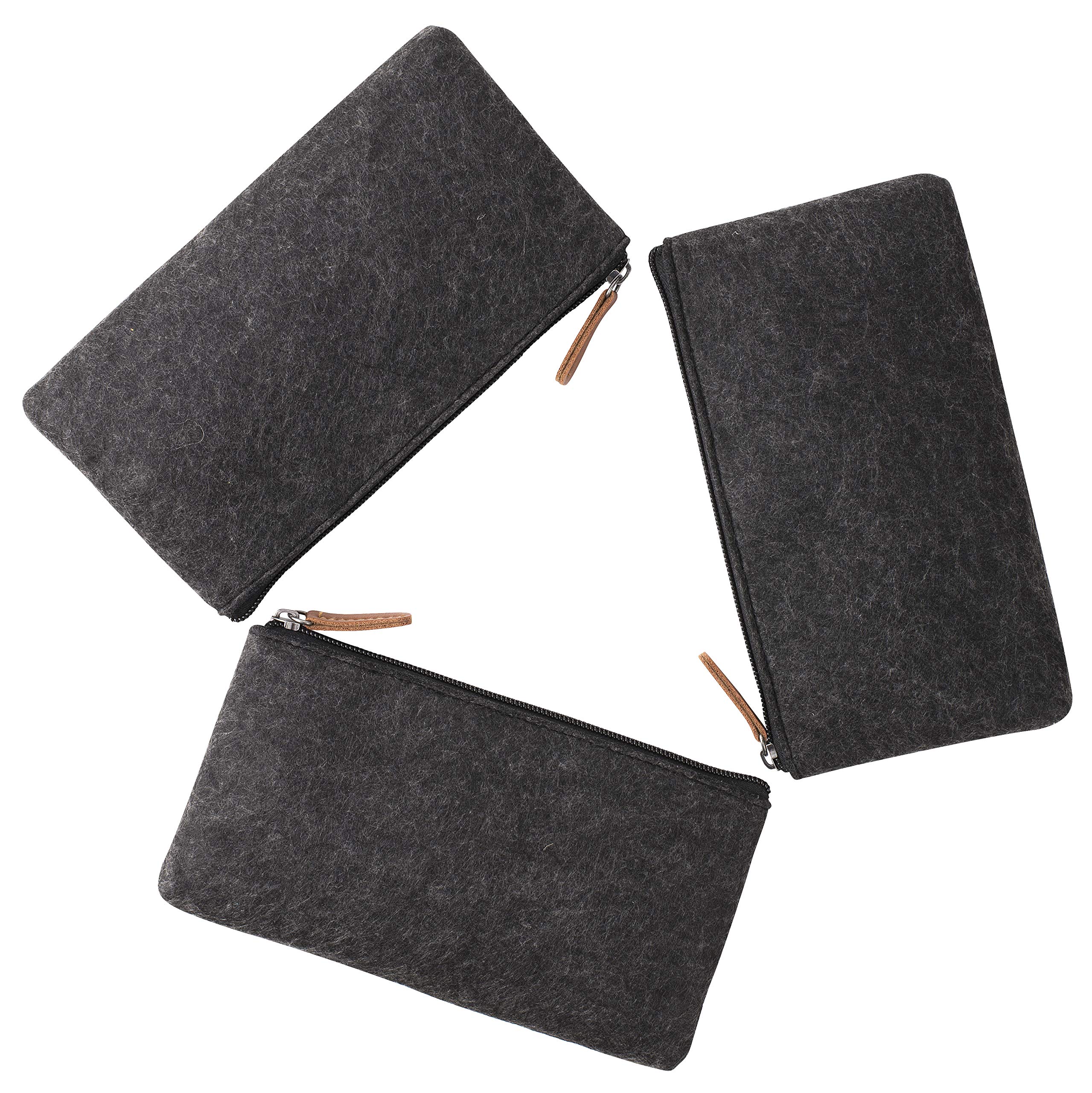 Mr. Pen- Pencil Case, Pencil Pouch, 3 Pc, Black Felt, Small Pencil Case, Pencil pouch Small, Pen Case, Pen Bag, Office Supplies, Canvas Pencil Case, Pencil Bags, Pen Pouch, Pencil Pouches with Zipper