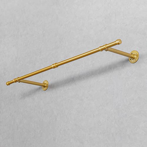 RZGY Clothes Rack Wall Mount, 47.2''L Clothing Bar for Wall, Industrial Pipe Clothes Rod, Heavy Duty Hanging Clothes Rack Detachable Garment Bar, Multi-Purpose Hanging Rod for Closet