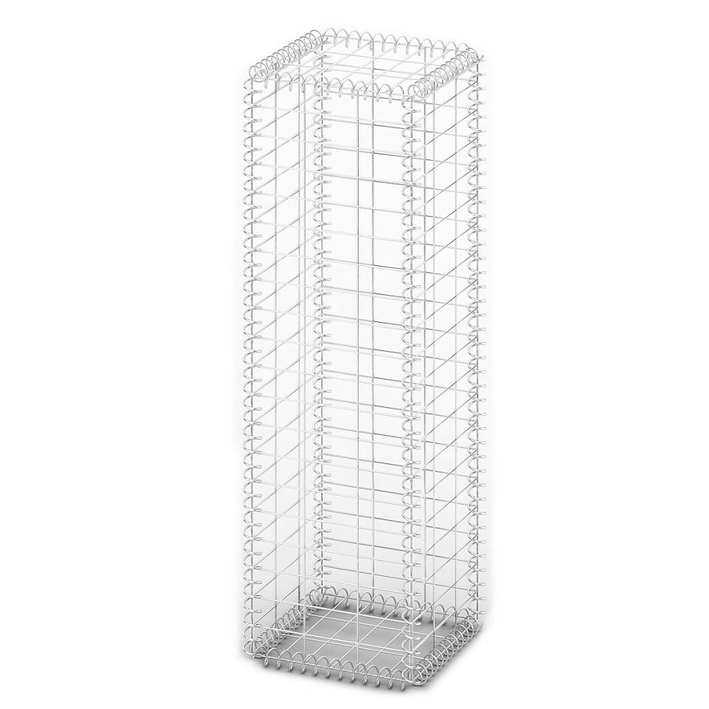Festnight Gabion Basket with Lids Galvanized Wire Steel Stone Basket Wire Wall Garden Edging Cage Walls Panels