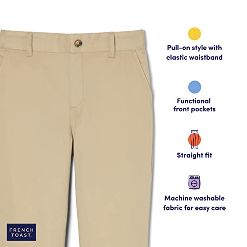 French Toast Girls' Pull-On Twill Pant (Standard & Plus), School Uniform Navy, 14