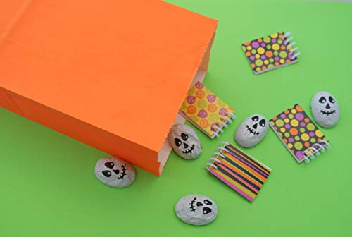 Party Favor Bag - 50 Pack Kraft Paper Lunch Bags - 5"x3"x9" (Orange)