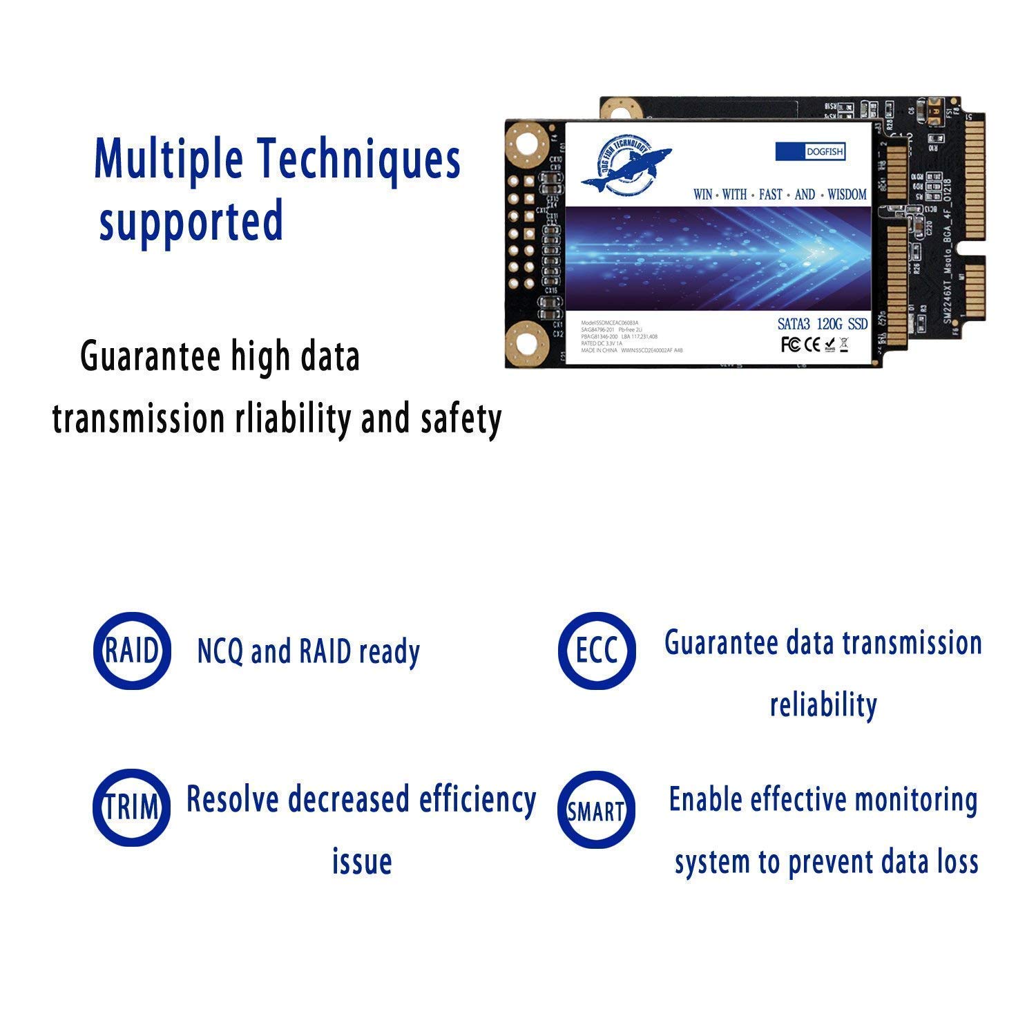 Dogfish Msata 512GB Internal Solid State Drive Mini Sata SSD Disk Drive High Performance Hard Drive for Desktop Laptop Notebook (MSATA, 512GB)