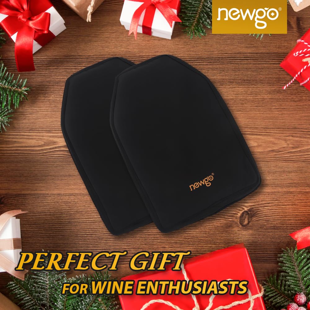 NEWGO Wine Cooler Sleeve Reusable Wine Bottle Cooler Flexible Wine Ice Pack Sleeve Keep Wine Cool and Refreshing for Standard Size Bottles for Red Wine, White Wine & Champagne - Black