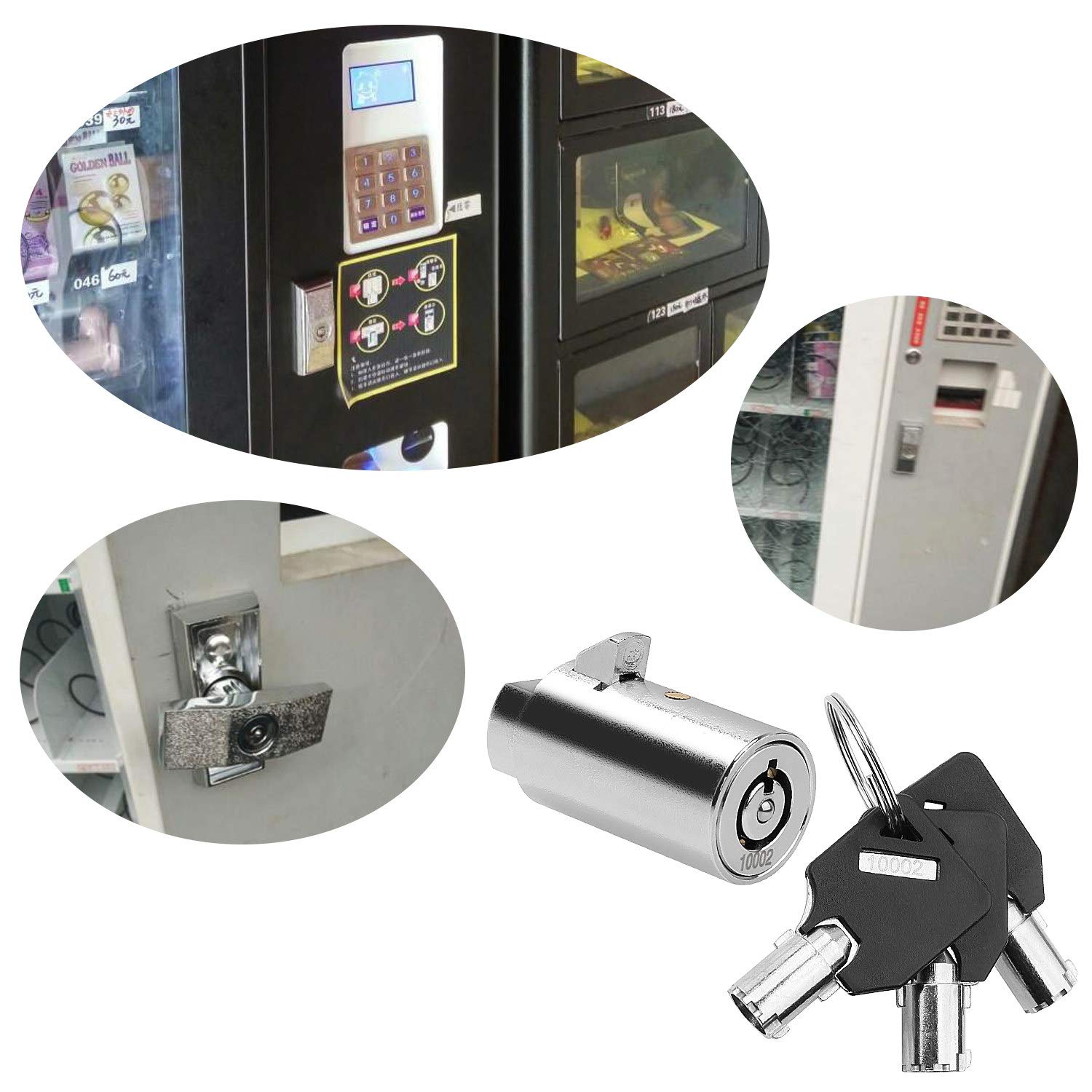 STARVAST Tubular Key Lock for Vending Machines, Zinc Alloy, Chrome, 2 Pack