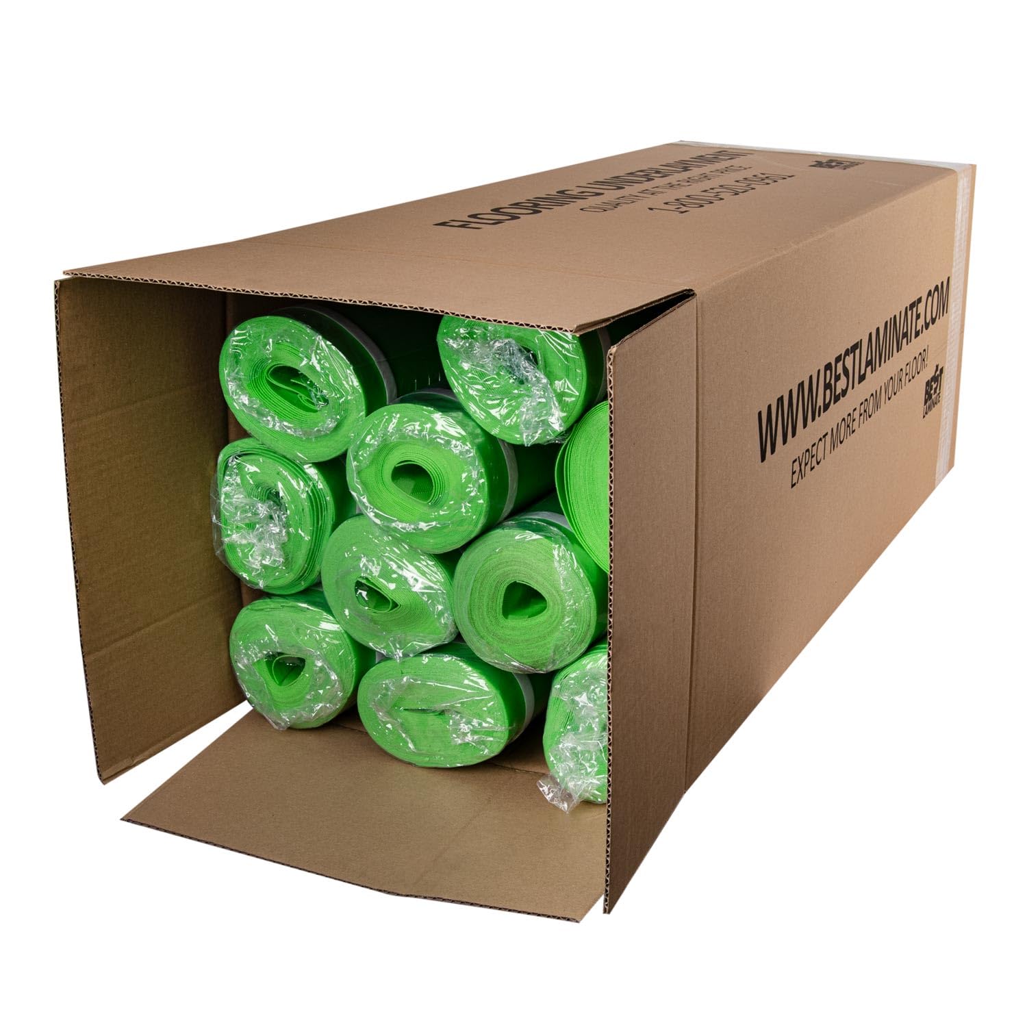 3in1 Vinyl Flooring Underlayment - High Density IXPE Vapor Barrier Padding - IIC 69 - Bestlaminate - 1mm - Green - 100 sf/roll