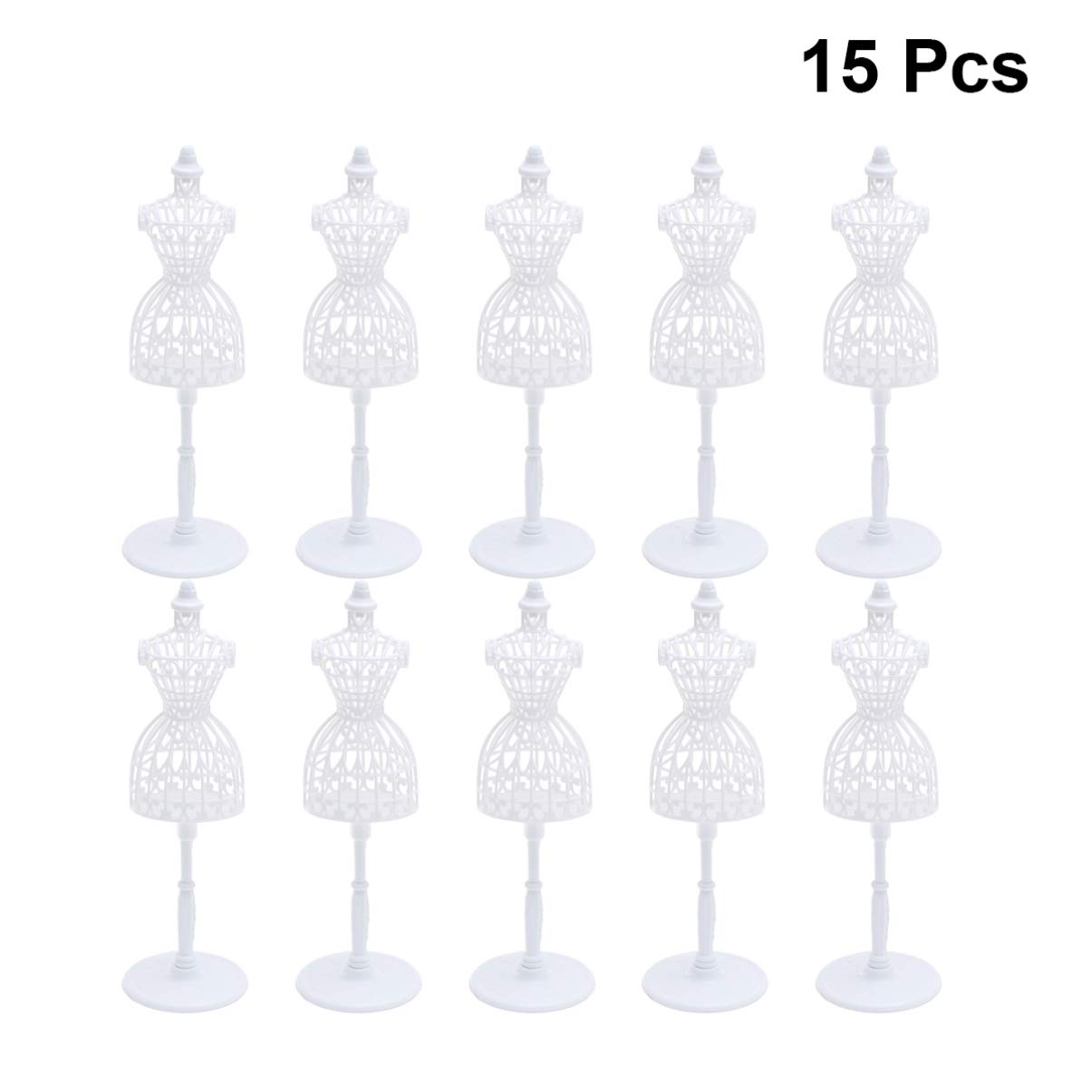 15pcs Doll Dress Form Mini Mannequin Dress Form Cloth Gown Clothing Clothes Gown Display Mini Mannequin Model Stand for Doll Display Holder Toy