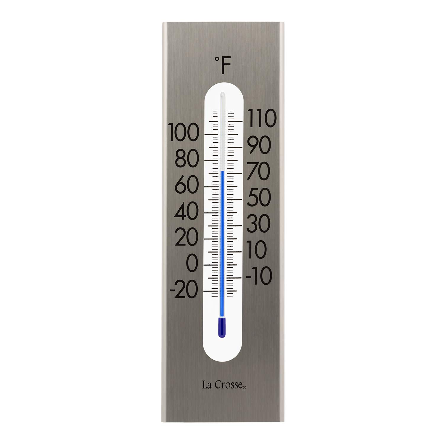 La Crosse 204-1523-INT 9 inch Stainless Steel Analog Vertical Thermometer