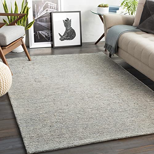 Hauteloom Watchung Wool Living Room, Bedroom Area Rug - Transitional - Gray, Green - 8' x 10'