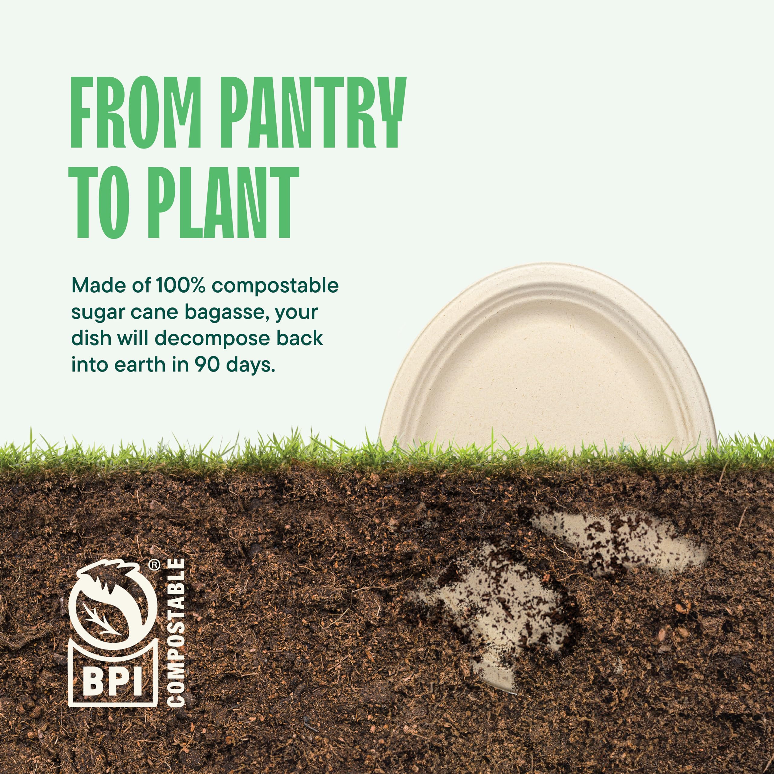 100% Compostable Oval Paper Plates [50-Pack] - {PFAS-Free} - {BPI Certified} - [10 Inch] Heavy Duty, Eco-Friendly, Biodegradable Bagasse Dinner Platters - Natural Brown 10" Oval Plates by Stack Man