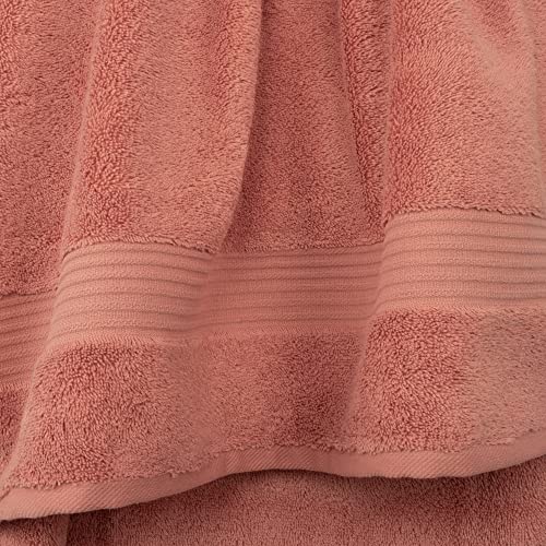 Cotton Paradise 6 Piece Towel Set, 100% Cotton Soft Absorbent Turkish Towels for Bathroom, 2 Bath Towels 2 Hand Towels 2 Washcloths, Coral Towel Set