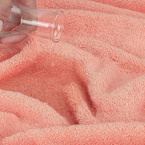Cotton Paradise 6 Piece Towel Set, 100% Cotton Soft Absorbent Turkish Towels for Bathroom, 2 Bath Towels 2 Hand Towels 2 Washcloths, Coral Towel Set