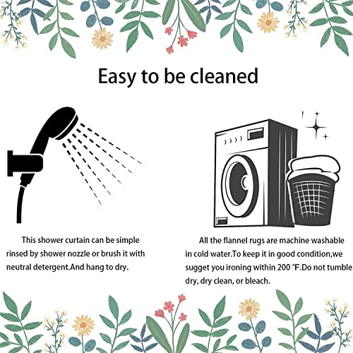4PCS Red Rose Shower Curtain Set with Rugs,Toilet Lid Cover,U-Shaped Mat,Contemporary Water Pattern Red Rose Pattern Shower Curtains for Bathroom Waterproof Polyester Flower Bathroom Sets,71x71