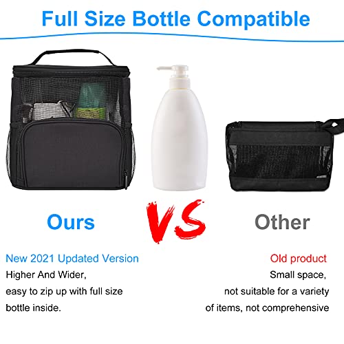 Conliga Portable Shower Caddy , (Updated Version, Full Size Bottle Compatible), Hanging Toiletry Bag, Large Capacity,Water-resistant Easy Dry