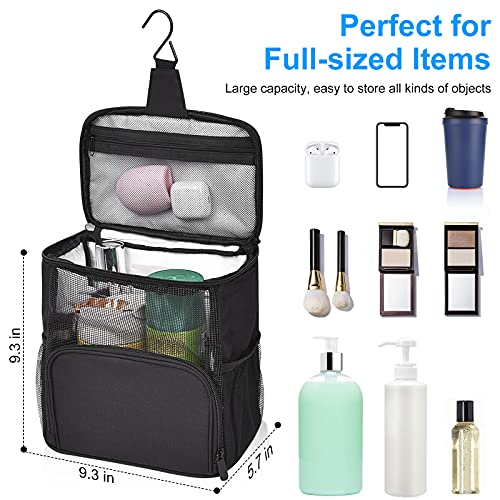 Conliga Portable Shower Caddy , (Updated Version, Full Size Bottle Compatible), Hanging Toiletry Bag, Large Capacity,Water-resistant Easy Dry