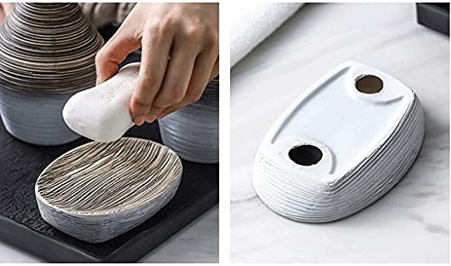 MADPET Soap Dispenser for Bathroom Kitchen, Bathroom Accessories Set Vintage Handmade Ceramic Bathroom 5-Piece Toilet Set Bathroom Supplies Set Wash Set, Toothbrush Cup Holder