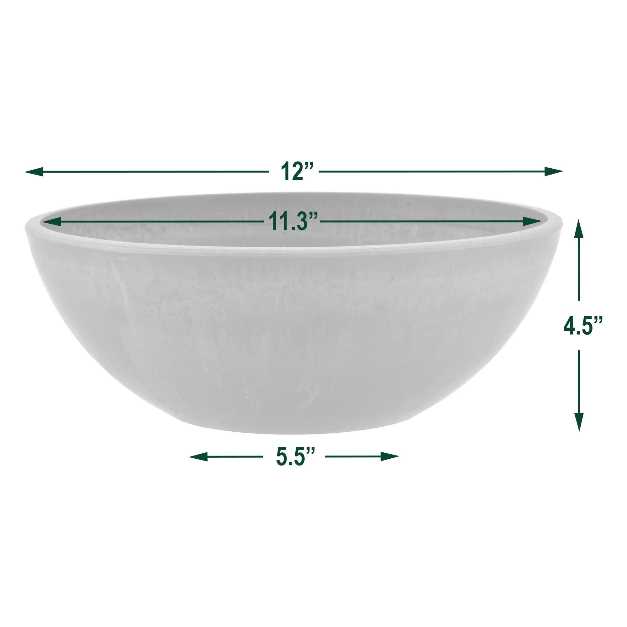 PSW Pot M30TP Collection Shallow Garden Bowl Low Planter for Succulents, Bonsai, Fairy Gardens, Herbs, 12-inch, Taupe