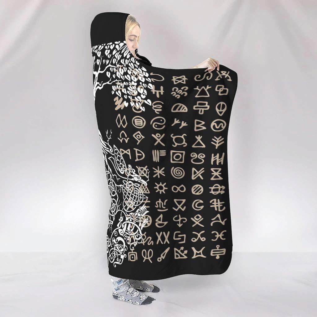 Moomo Viking Ultra Soft Wearable Hoodie Blanket Lightweight Cloak for Couch & Sofa Home and Your Family Winter Spring White 60x80 inch
