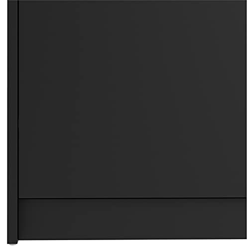 Pemberly Row Modern 3 Drawer Shoe Cabinet, 9-Pair Shoe Rack Storage Organizer in Black Matte