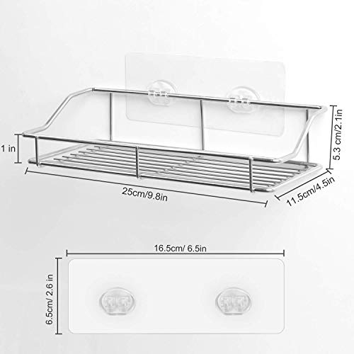 SMARTAKE 2-Pack Corner Shower Caddy 2-Pack 9.9 Inches Shower Caddy, Wall Mounted Bathroom Shelf with Adhesives