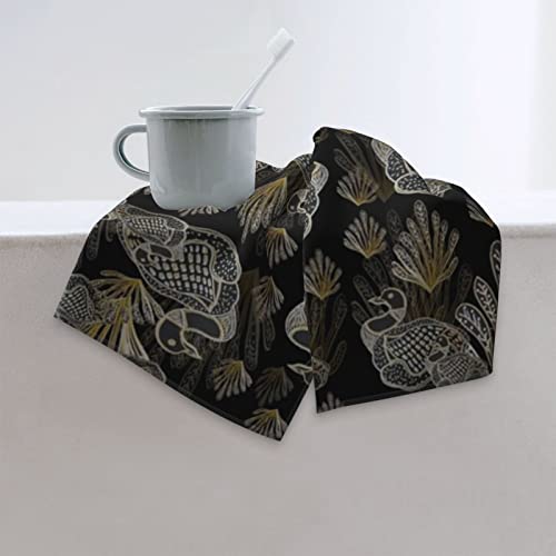 Art Deco Style Common Canadian Loons Hand Towel For Bathroom Kitchen Microfiber Fingertip Bath Towels 12 X 27.5 Inch Soft Decorative Home Hotel Gym Laundry Room
