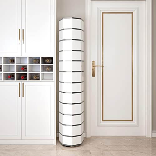 bjyx Shoe Rack Metal Rotating Shoe Cabinet Vertical Round Shoe Rack Storage Simple and Modern for The Entrance (Size: 50 * 13.8in)