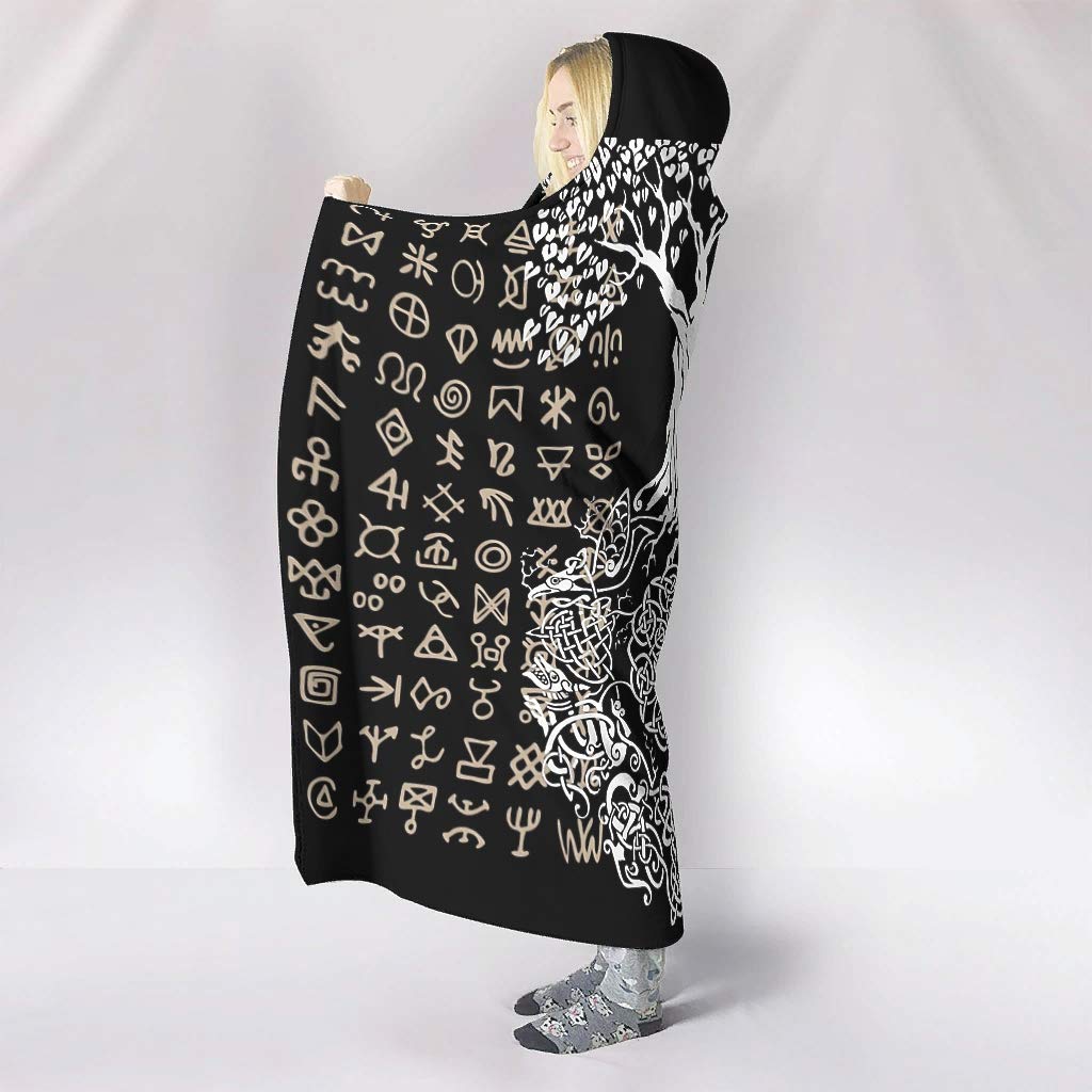 Moomo Viking Ultra Soft Wearable Hoodie Blanket Lightweight Cloak for Couch & Sofa Home and Your Family Winter Spring White 60x80 inch