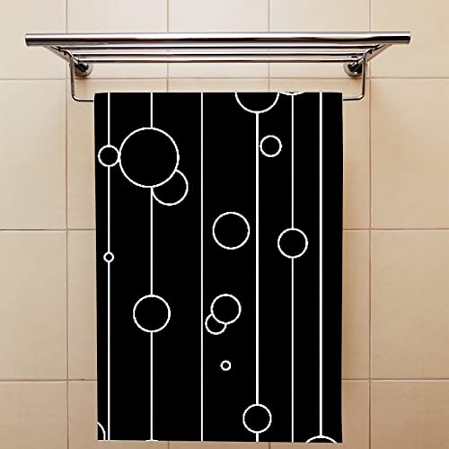 Hand Towel Polka Dot Black White Striped Face Towel Set of 2 Fingertip Towel Kitchen Tea Bar Dish Cloths Absorbent Dry Shower Towel