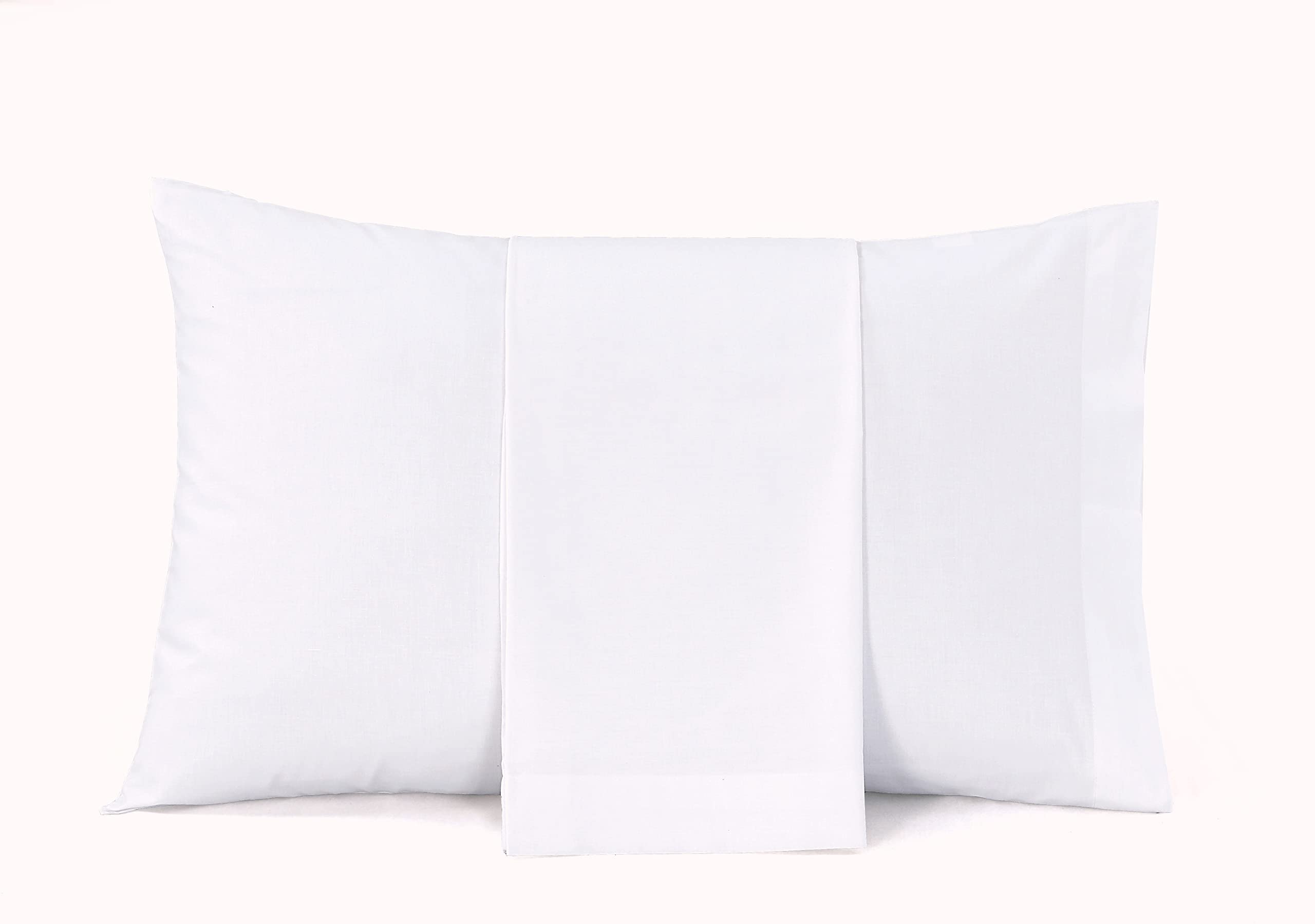 Lasimonne White Pillow Cases, 2-Pack Standard/Queen Size, Egyptian Quality Cotton Blend Luxury Percale 200TC-20x30,White