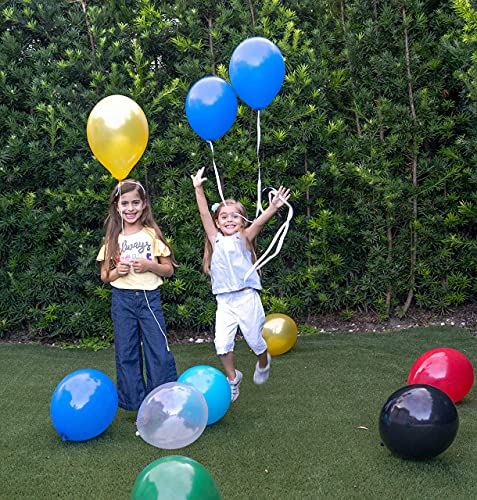 Amerimall Party Balloon, 12 Inches Solid Metallic Color, 100% Biodegradable Latex Balloons, 50-Pack, Gold