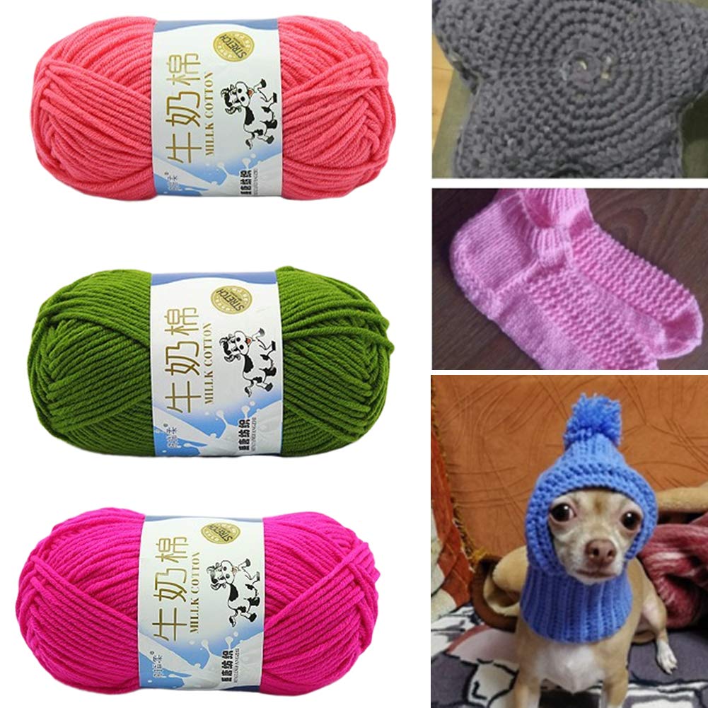 50g DIY Soft Milk Cotton Fiber for Knitting Sweater Blanket Scarf Crochet Knitting Yarn Ball