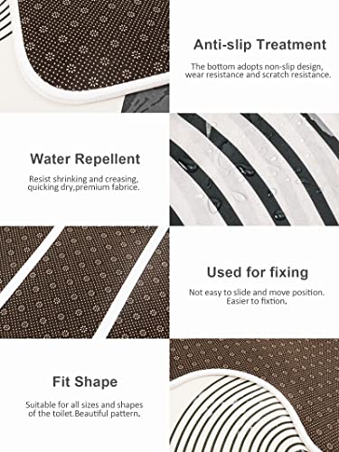 ZYLLGLOW Mid Century Modern Shower Curtain Brown Mid Boho Shower Curtain Set with Rugs, Abstract Black Bathroom Decor Accessories Bathroom Set with Shower Curtain and Rugs Curtain Set