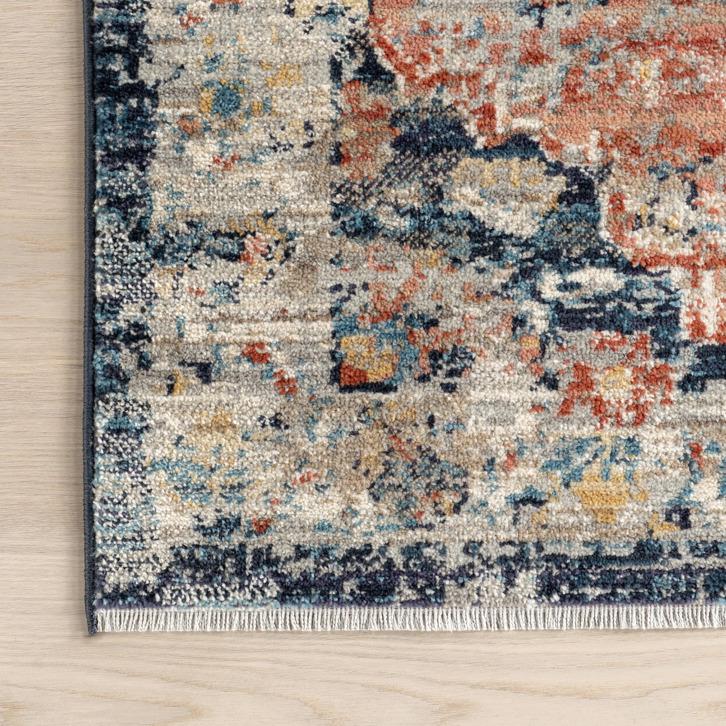 nuLOOM Sawyer Vintage Transitional Area Rug - 2x12 Runner Rug Vintage Multi/Ivory Rugs for Living Room Bedroom Dining Room Entryway Hallway Kitchen