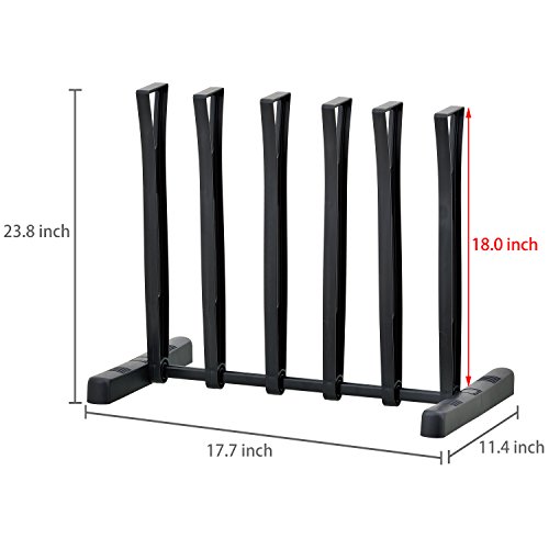 MyGift Black Durable Plastic Boot Rack Organizer Tall Boots Shape Maintainer Stand, Freestanding Boots and Shoe Rack, Holds up to 3 Pairs